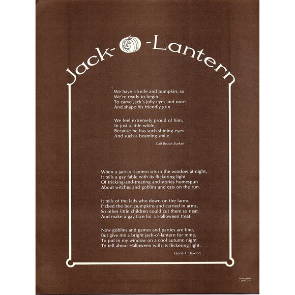 None and/or Unknown | Other | Jack O Lantern Halloween Gail Brook ...